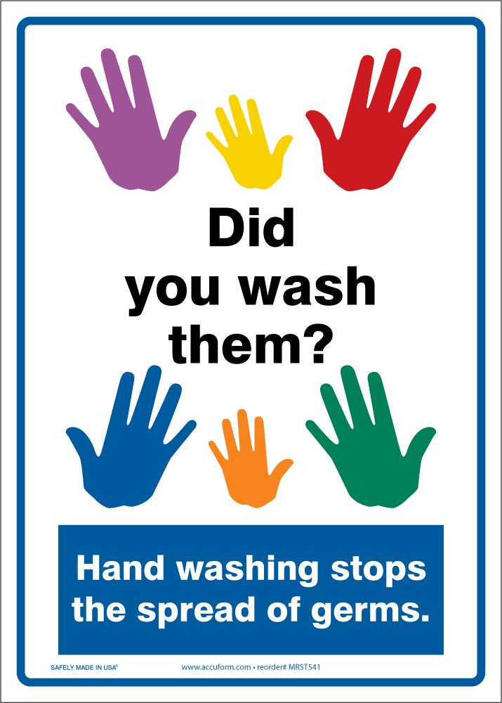 "Hand Washing Stops Germs" Sign | Lawlor Safety